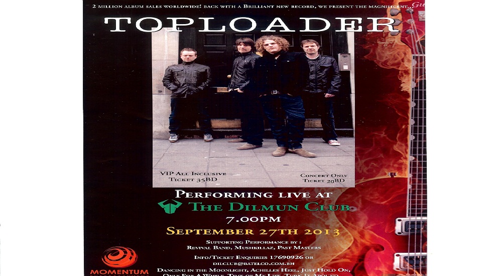 14% discount-Toploader Concert Dilmun Club bahrain